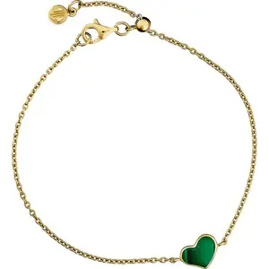 JAN LESLIE Heart Bracelet Set In Sterling Silver With Gold Vermeil - Green