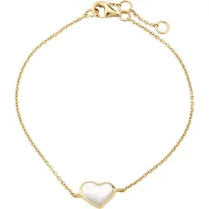 JAN LESLIE Heart Bracelet Set In Sterling Silver With Gold Vermeil - White