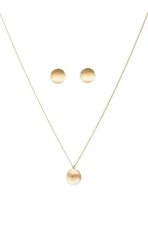 BEARFRUIT JEWELRY Madeleine Necklace And Earring Set - Gold