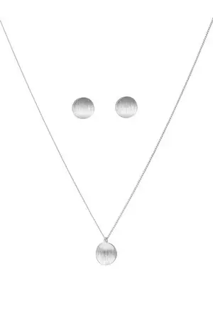 BEARFRUIT JEWELRY Madeleine Necklace And Earring Set - Silver