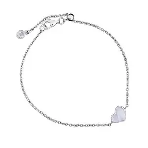 JAN LESLIE Heart Bracelet In Sterling Silver - White