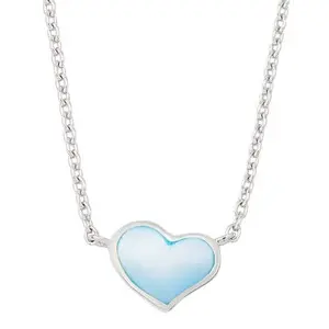 JAN LESLIE Heart Pendant Necklace In Sterling Silver - Blue