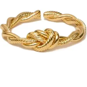 BEARFRUIT JEWELRY 14k Plated Intertwined Adjustable Ring - Gold