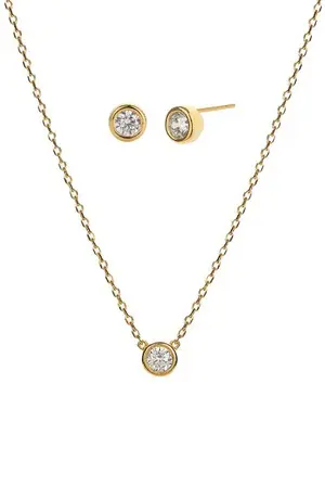 BEARFRUIT JEWELRY Margot Necklace & Earring Set - Gold