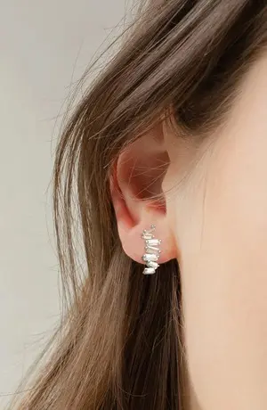 BEARFRUIT JEWELRY 18k Gold Plated Clara Abstract Crystal Earrings