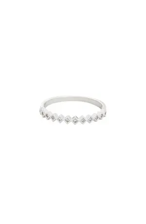 BEARFRUIT JEWELRY 14k Plated Crystal Band Ring - Silver