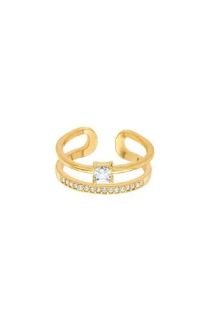 BEARFRUIT JEWELRY 14k Plated Saya Double Band Ring - Gold