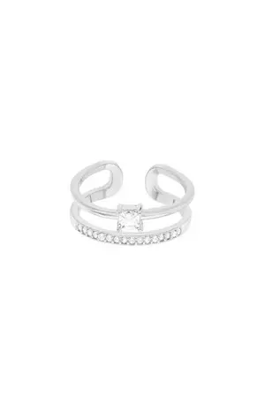 BEARFRUIT JEWELRY 14k Plated Saya Double Band Ring - Silver