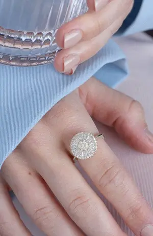 BEARFRUIT JEWELRY 14k Plated Elise Crystal Ring - Silver