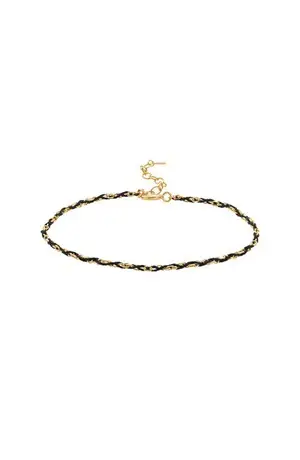 BEARFRUIT JEWELRY Sterling Silver 18k Gold Plated Katarina Bracelet - Black