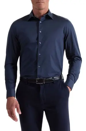 Bugatchi Jimmy Ooohcotton® Button-up Shirt - Navy