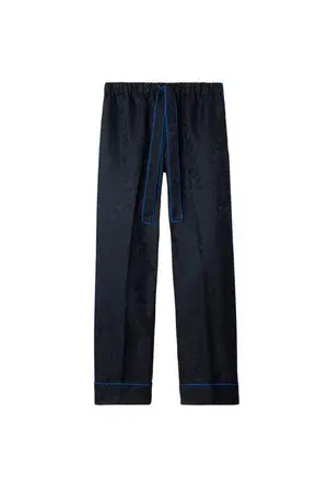 Burberry Sunflower Silk Pyjama Trousers - Silhouette Black