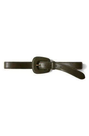 Veronica Beard Elsy Leather Belt - Cypress