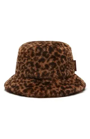 Max Mara Leopard Print Alpaca Bucket Hat - Beige