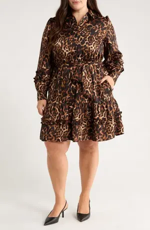 Leopard Puff Sleeve Dresses