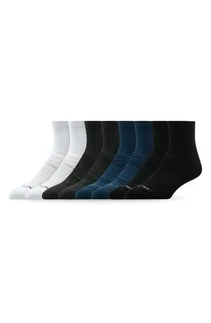 STRIDELINE 8-pack Assorted Half Calf Socks - Charcoal & Navy Mult