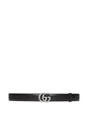 Gucci Double G Embellished Belt - Black