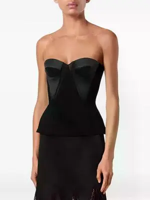 Versace Satin-paneled Bustier Top