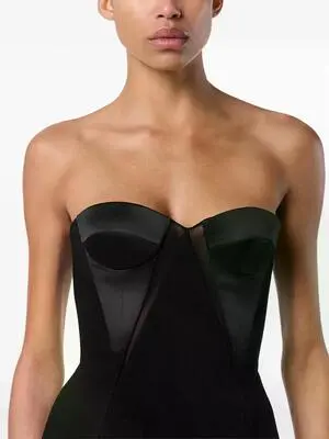 Versace Satin-paneled Bustier Top