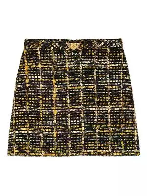 Versace Tweed A-line Mini Skirt - Black