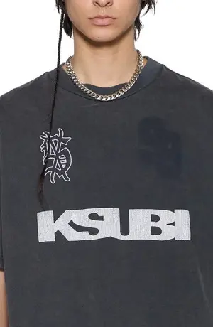 Ksubi Rugged Ekcess Oversize Graphic T-shirt - Charcoal