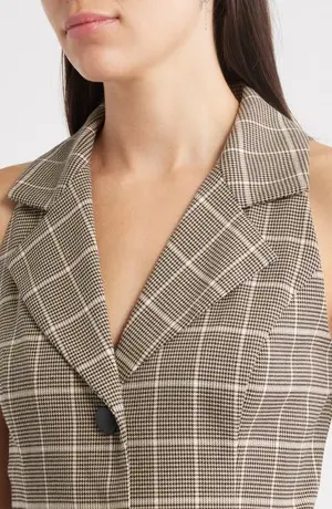 Vince Camuto Windowpane Plaid Coat Dress