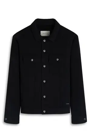 Bugatchi Knit Trucker Jacket - Black