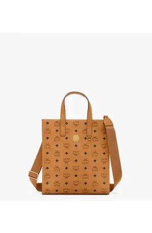 Mcm Visetos Tote Bag - Cognac