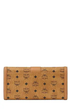 Mcm Tracy Wallet On Chain In Visetos - Cognac