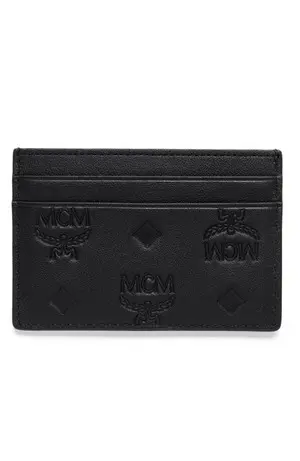 Mcm Aren Card Case In Embossed Monogram Leather