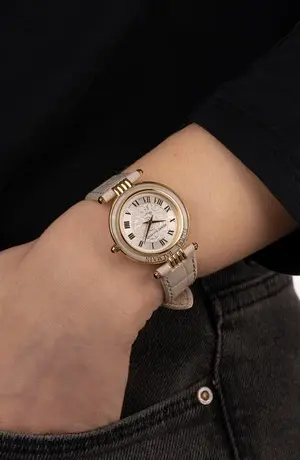 BALMAIN WATCHES Haute Elegance Leather Strap Watch - Stainless Steel With Beige