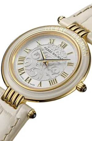 BALMAIN WATCHES Haute Elegance Leather Strap Watch - Stainless Steel With Beige