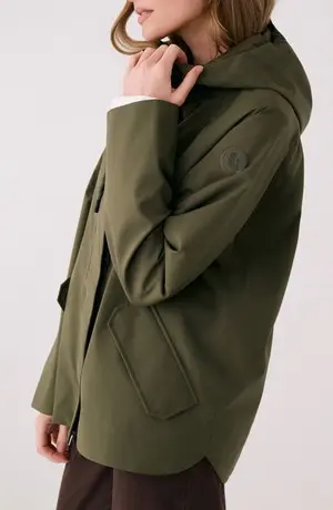 LOLE Lachine Oversize Rain Coat - Moss