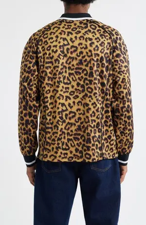 Obey Leopard Print Johnny Collar Soccer Jersey
