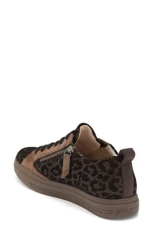 Paul Green Capri Glitter Leather Sneakers - Bronze Earth Combo