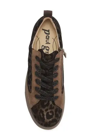 Paul Green Capri Glitter Leather Sneakers - Bronze Earth Combo