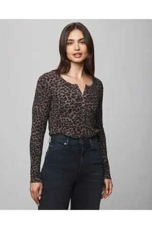 Splendid Thermal Forever Leopard Henley - Animal Print
