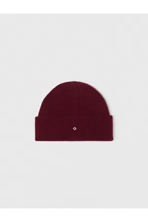 Maje Wool And Cashmere Beanie - Burgundy