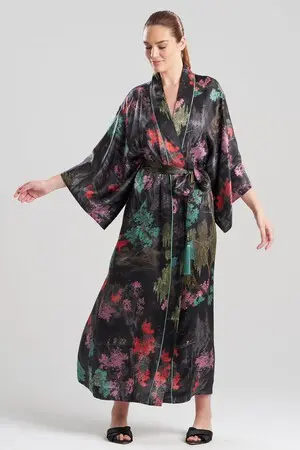 Natori Nara Silk Robe - Black