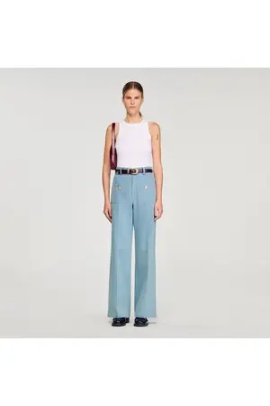 Sandro High-waisted Wide-leg Jeans