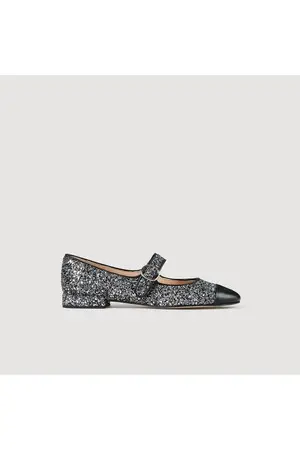 Sandro Glitter Ballet Flats - Black