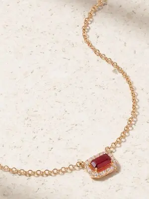 Shay 18-karat Rose Ruby And Diamond Necklace - Gold