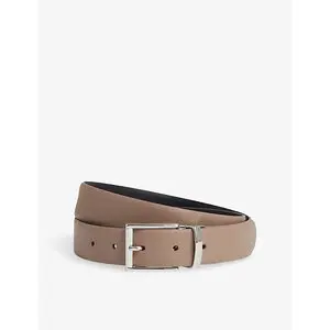 REISS Ricky Reversible Leather Belt - Dark Stone Navy