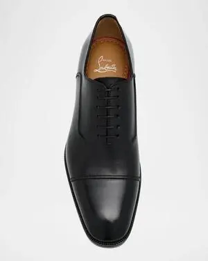 CHRISTIAN LOUBOUTIN Seriox Cap-toe Leather Oxfords - Black