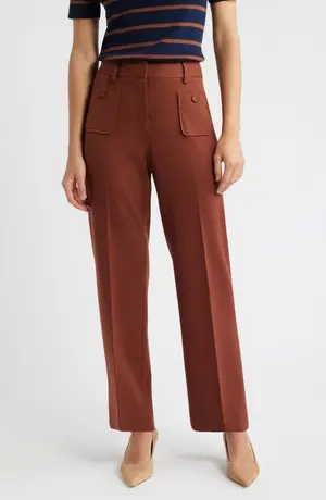 TAHARI ASL Patch Pocket Straight-leg Trousers