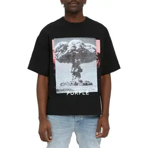 PURPLE BRAND Oversize Graphic T-shirt - Black