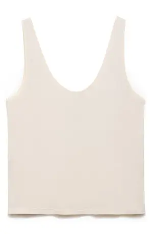 Mango Scoop Neck Tank Top - Ecru