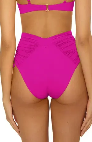 BECCA® By Rebecca Virtue Color Code High Waist Bikini Bottom - Hibiscus