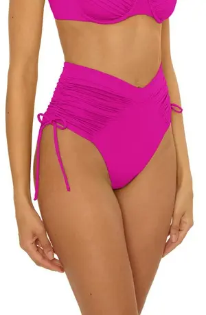 BECCA® By Rebecca Virtue Color Code High Waist Bikini Bottom - Hibiscus