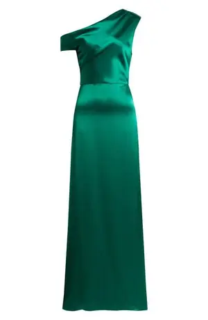 Amsale Alden One-shoulder Satin Gown